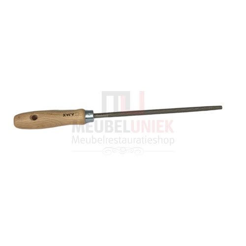Ronde houtvijl of rattenstaart met houten handvat